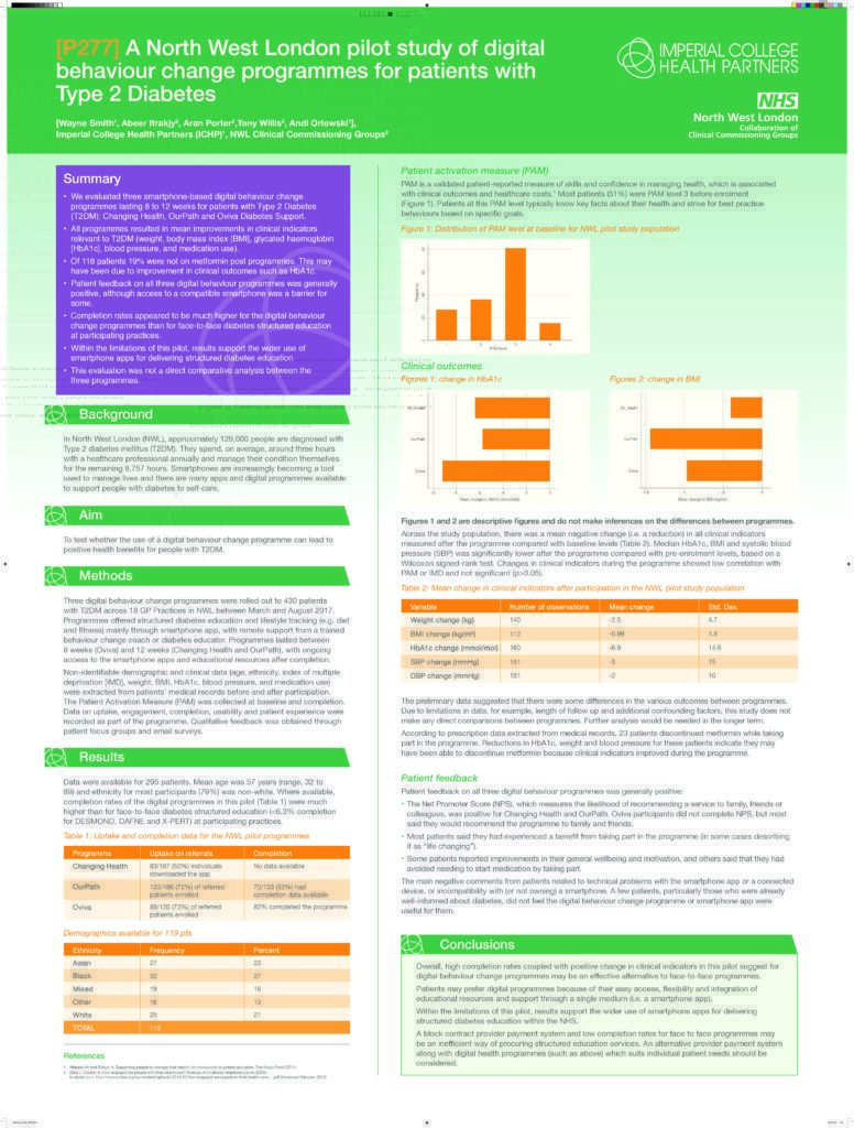 Poster: Diabetes Digital Behaviour Change Programmes: North West London ...